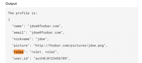 Return user roles in Auth0